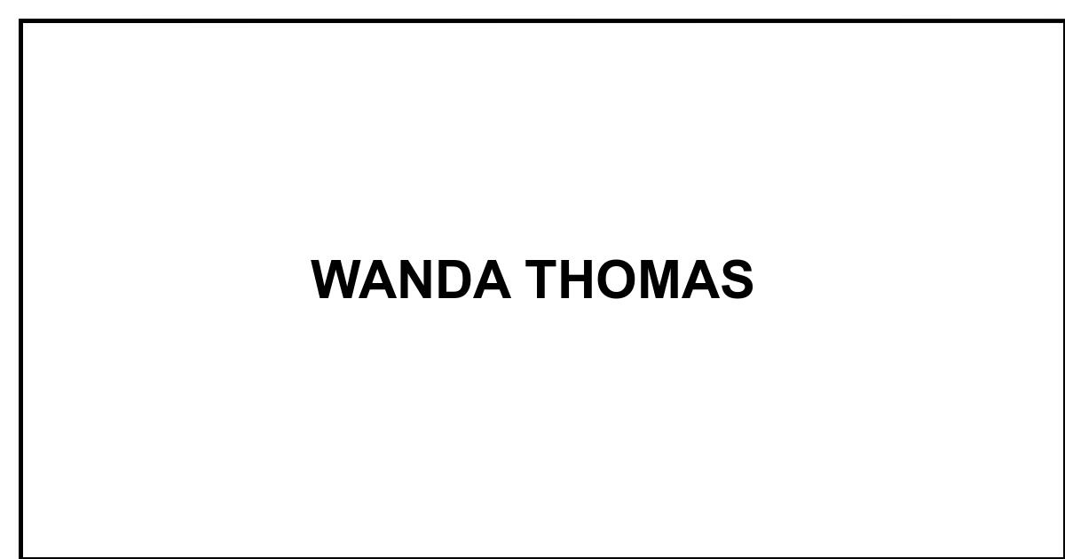 Obituary: WANDA THOMAS